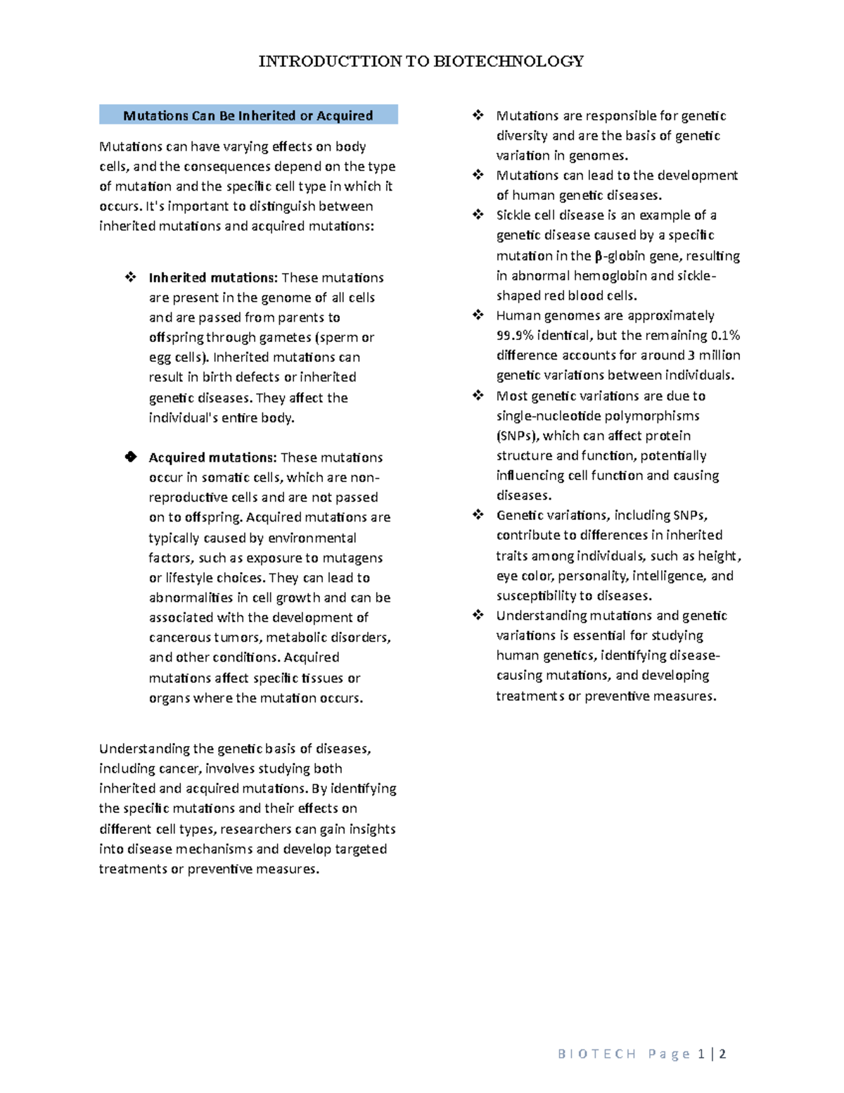 Introduction to Biotechnology Chapter 10 - INTRODUCTTION TO ...
