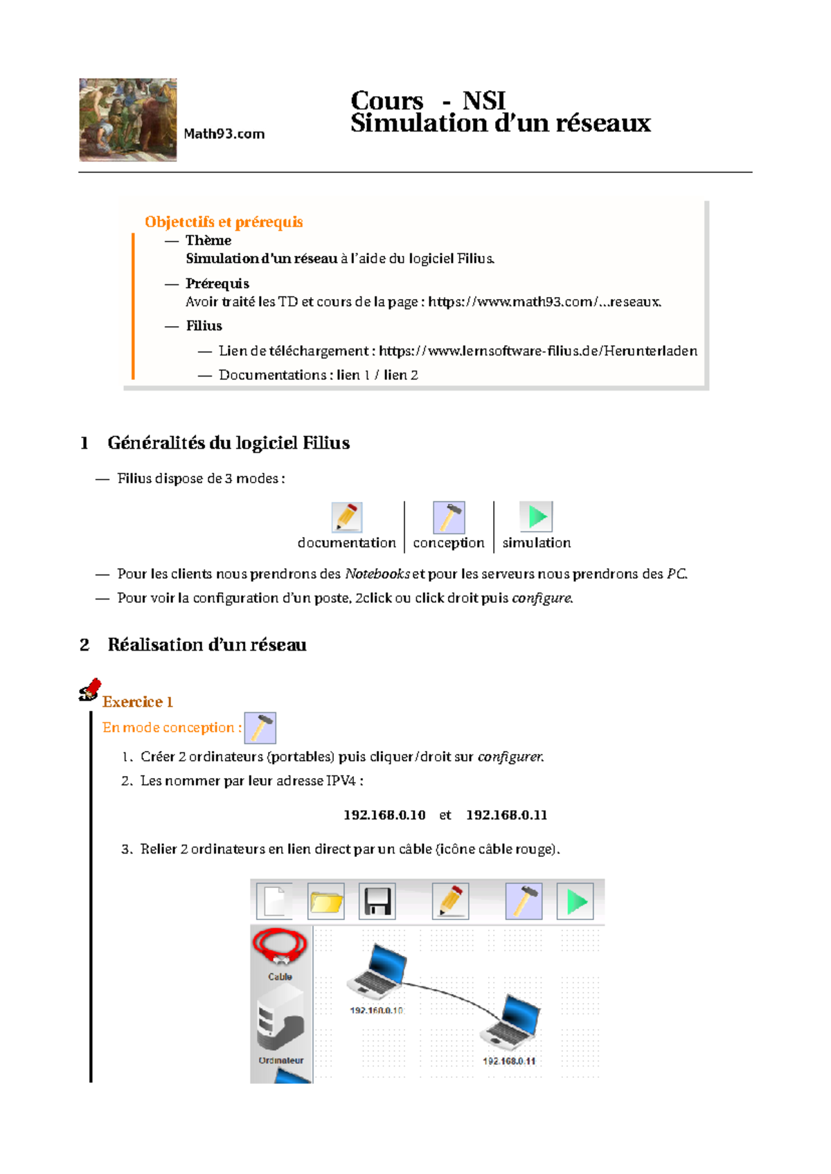 NSI Reseaux Filius - Cours - NSI Simulation d’un réseaux — Thème ...