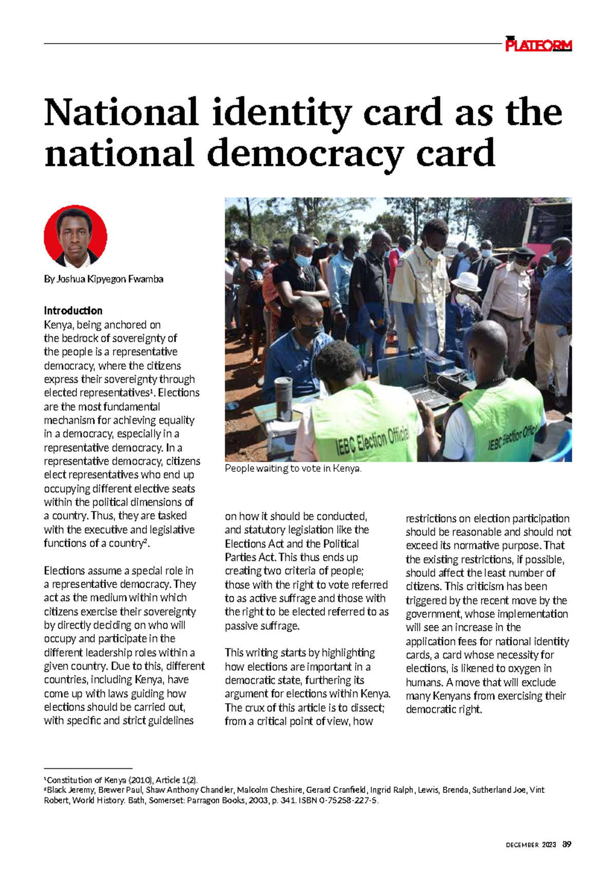 National Identity Card as the National Democracy Card - Introduction ...