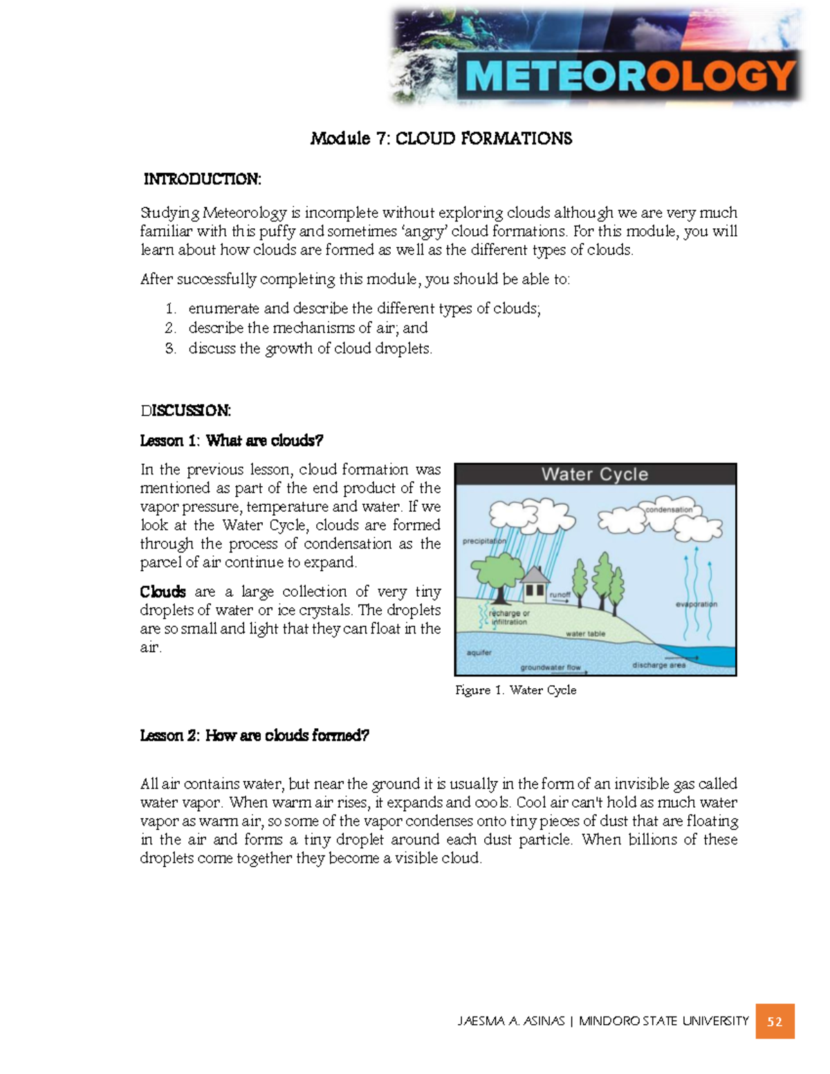 Meteorology Module 7 Clouds - Module 7 : CLOUD FORMATIONS INTRODUCTION ...