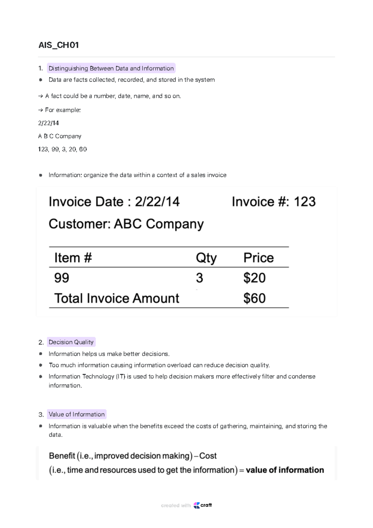 AIS CH01 - Chapter 1 summary for Accounting and Information Systems - AIS_CH Distinguishing ...