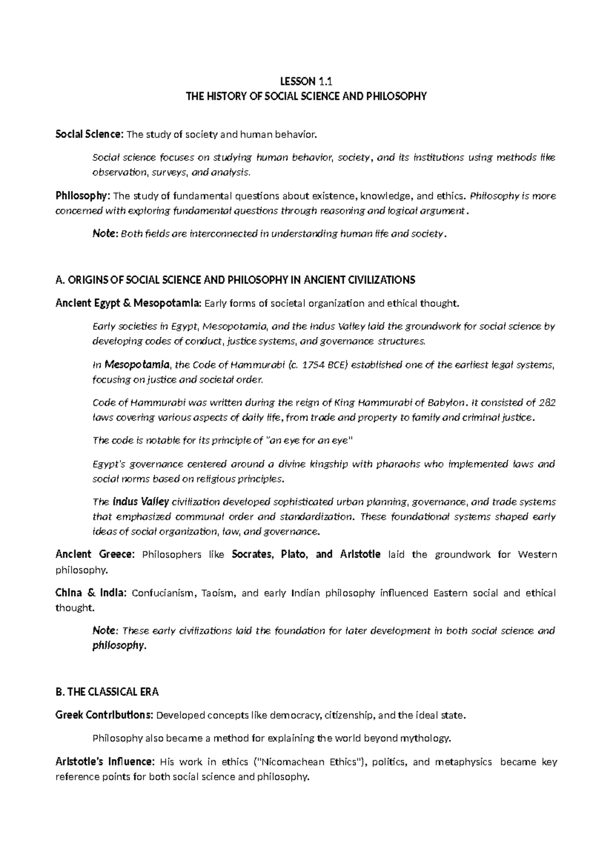 Social Science Compilation-of-Handouts - LESSON 1. THE HISTORY OF ...