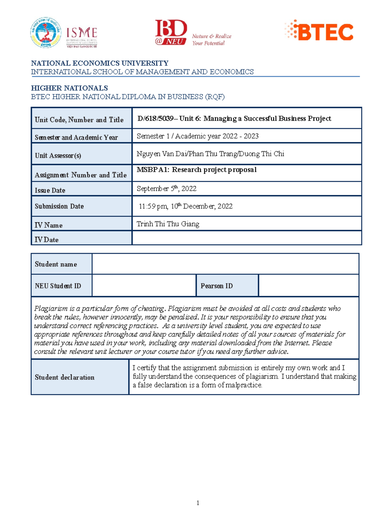 MSBP Assignment 2 Brief - SEM 1 - 2022-2023 - NATIONAL ECONOMICS ...