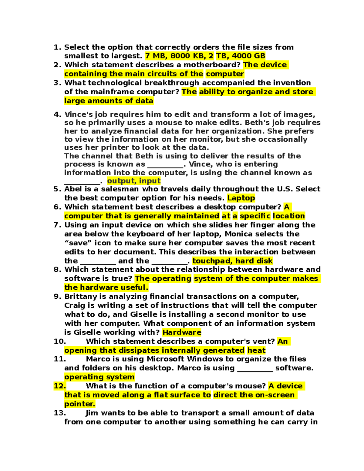 Introduction to Technology- Unit 1 - Milestone 1 - Select the option ...