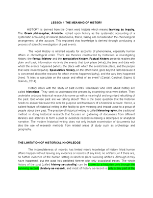 Lesson 11 Local History - LESSON 11 LOCAL HISTORY WHAT IS LOCAL HISTORY ...