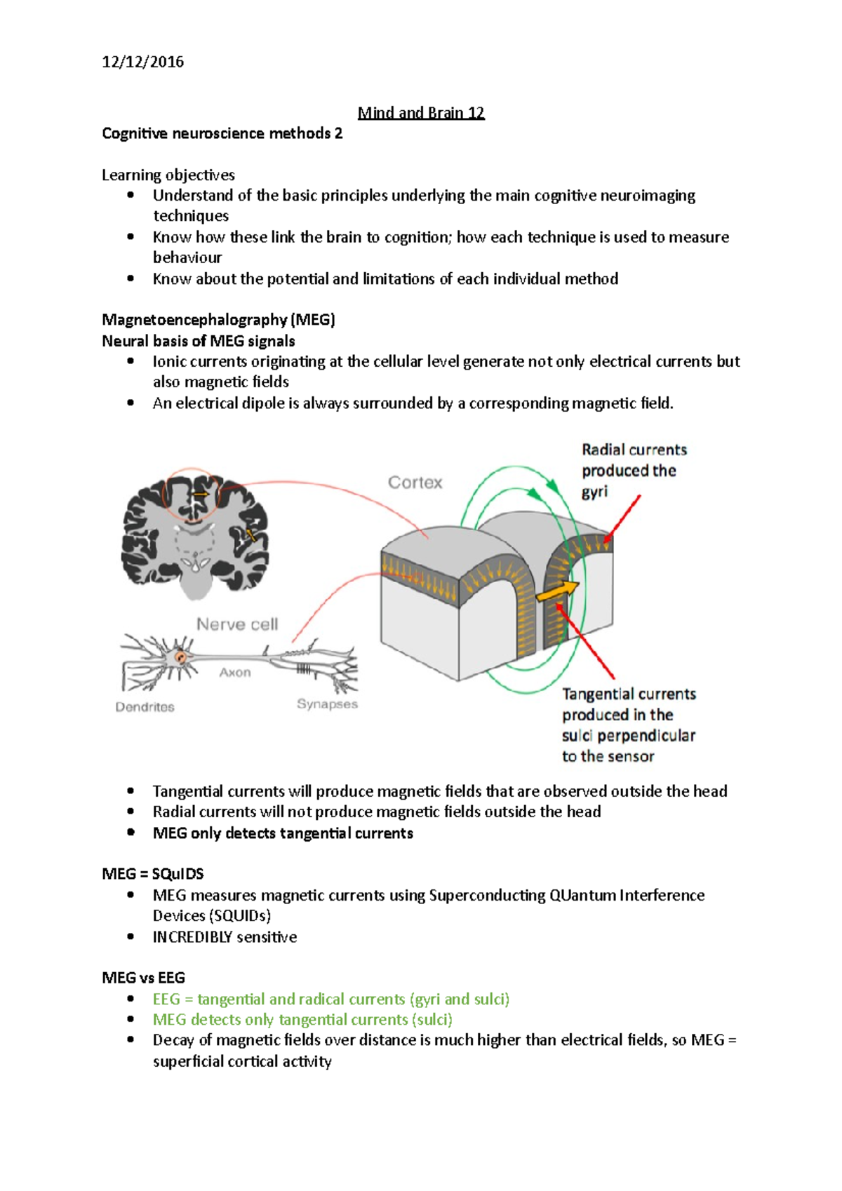 Mind and Brain 12 - Lecture notes 12 - Mind and Brain 12 Cognitive ...