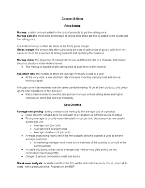 Marketing 300 Notes - Week 1: Chapter 1 Notes - Marketing Value ...