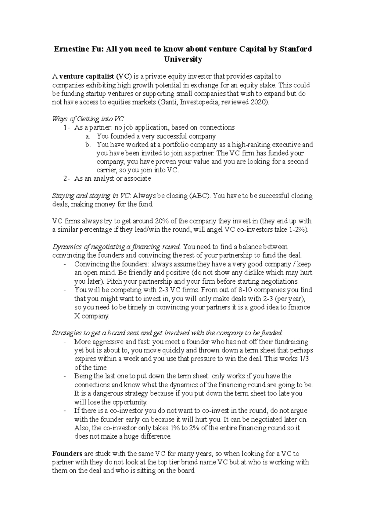 2021-principles of-finance(Fin5012)-forum discussion Venture Capital ...