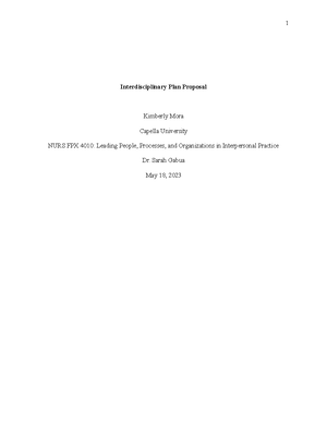 Interdisciplinary Plan Proposal - Interdisciplinary Plan Proposal ...