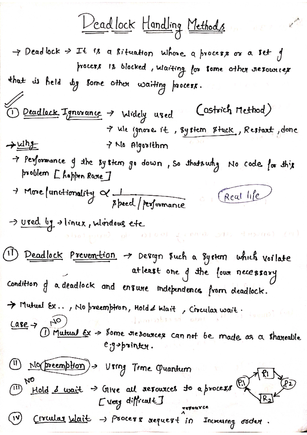 Deadlock Handling Methods - I Deadlock Ignorance Widely used (astrich ...