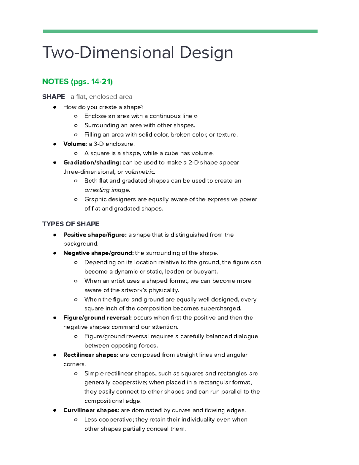 2D Design - Notes and Vocab over pages 19-24 - Two-Dimensional Design ...