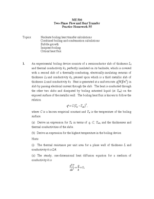 HW P2 - HW P2 - ME 506 Two-Phase Flow and Heat Transfer Practice ...