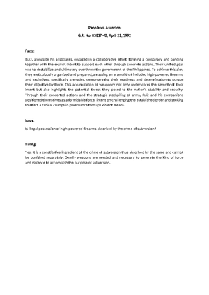 Crim Law 1 Batch 1 Case digest Table OF Contents - TABLE OF CONTENTS G ...