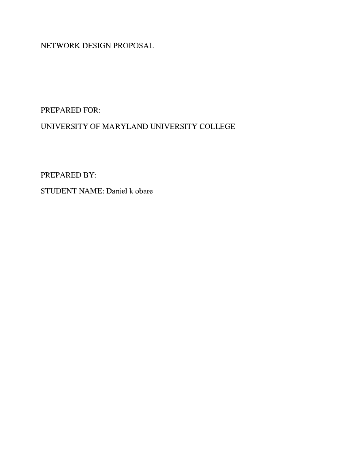 Network Design Proposal Part1 final 2 - NETWORK DESIGN PROPOSAL ...