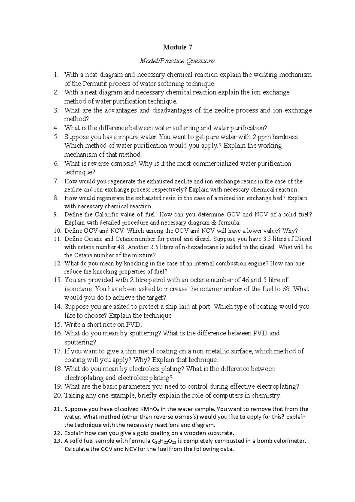 Practice question from Module 7 - Module 7 Model/Practice Questions 1. With a neat diagram and ...