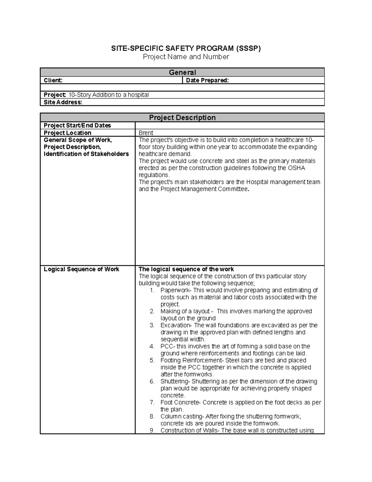 Unit VII SSSP - notes - SITE-SPECIFIC SAFETY PROGRAM (SSSP) Project ...