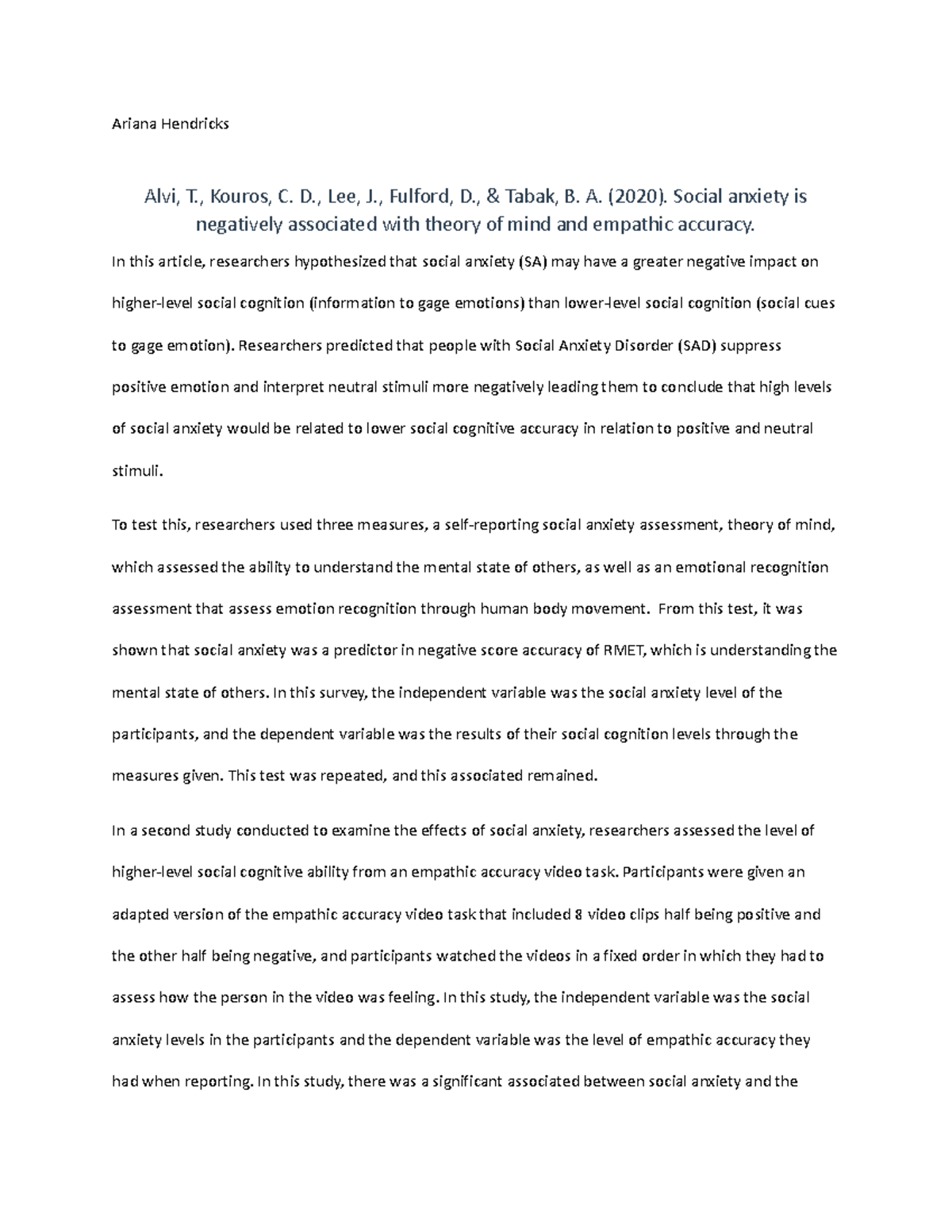 In the article - ilkn - Ariana Hendricks Alvi, T., Kouros, C. D., Lee ...