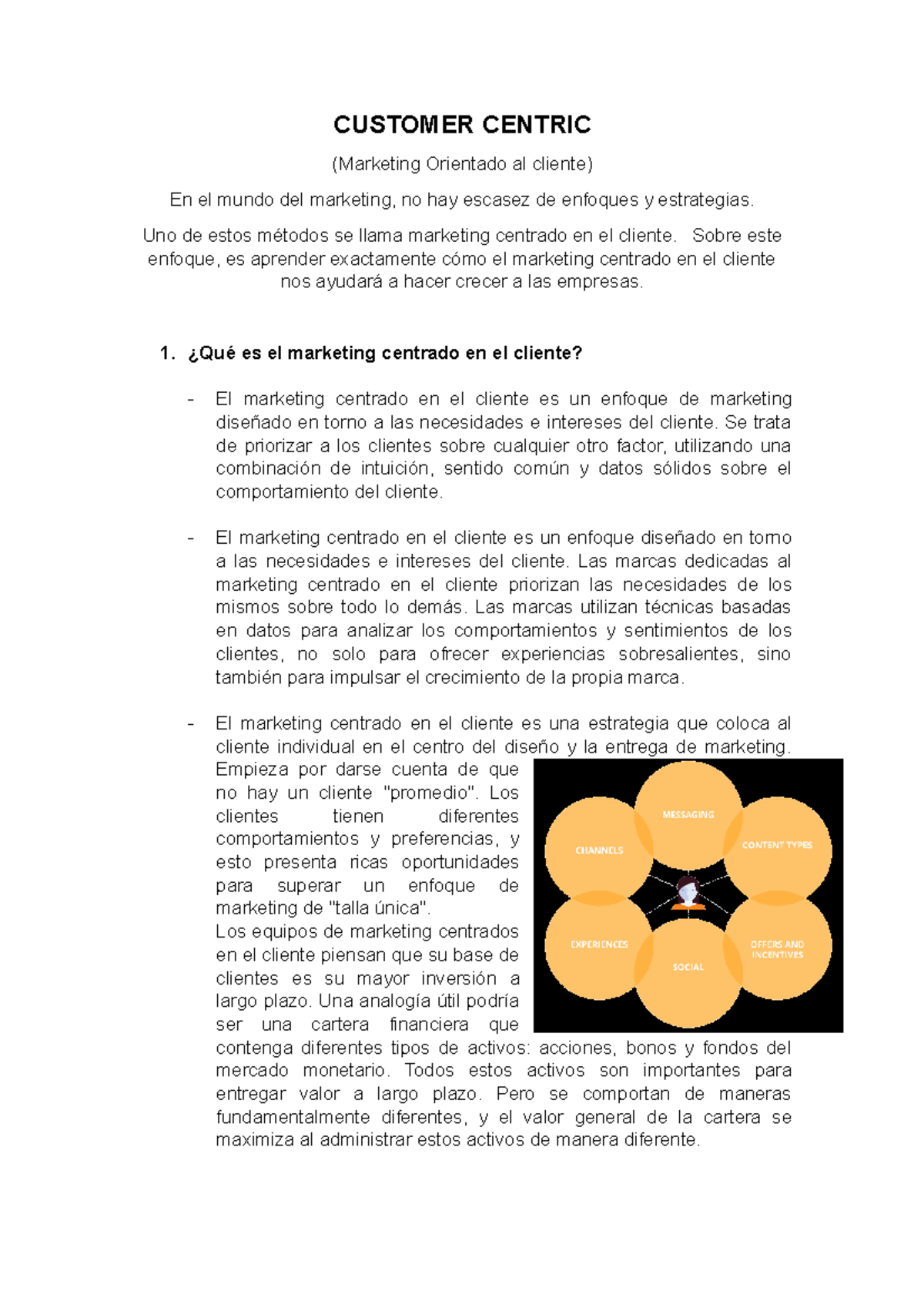 Customer Centric , centrado en el cliente - CUSTOMER CENTRIC (Marketing ...