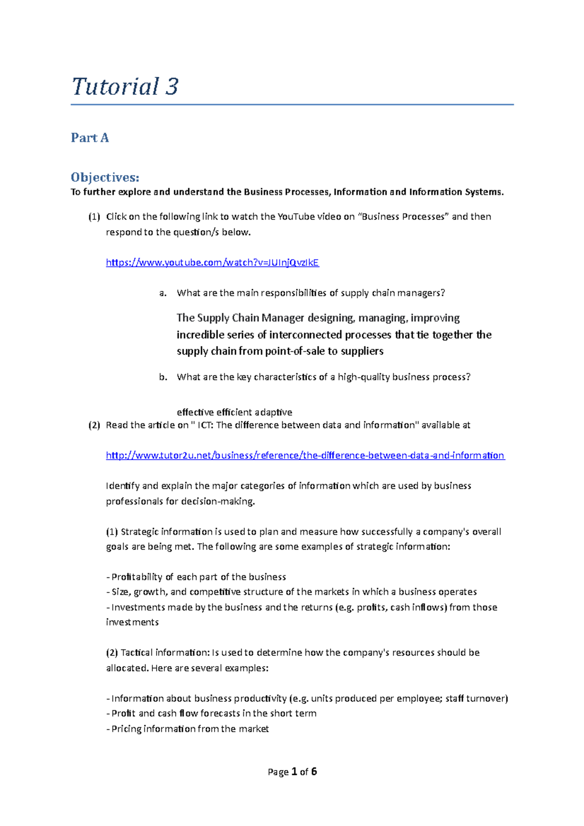 700000 Tutorial 3 - kejkosnfonoske - Tutorial 3 Part A Objectives: To further explore and ...