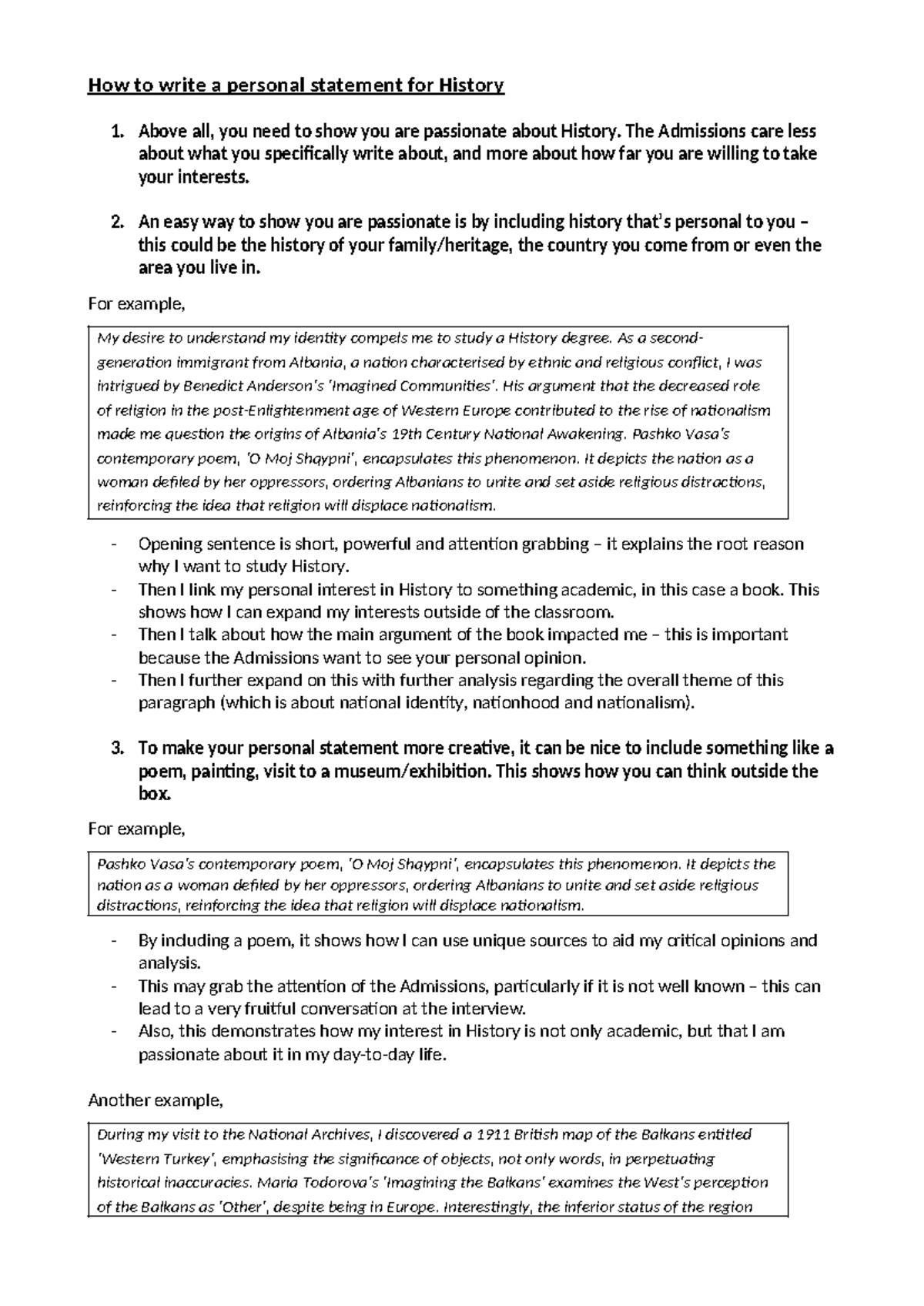 History PS help - How to write a personal statement for History 1 ...