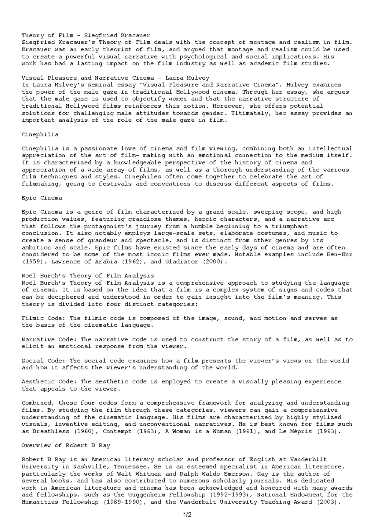 Film Theory and Criticism 3 - Theory of Film – Siegfried Kracauer ...
