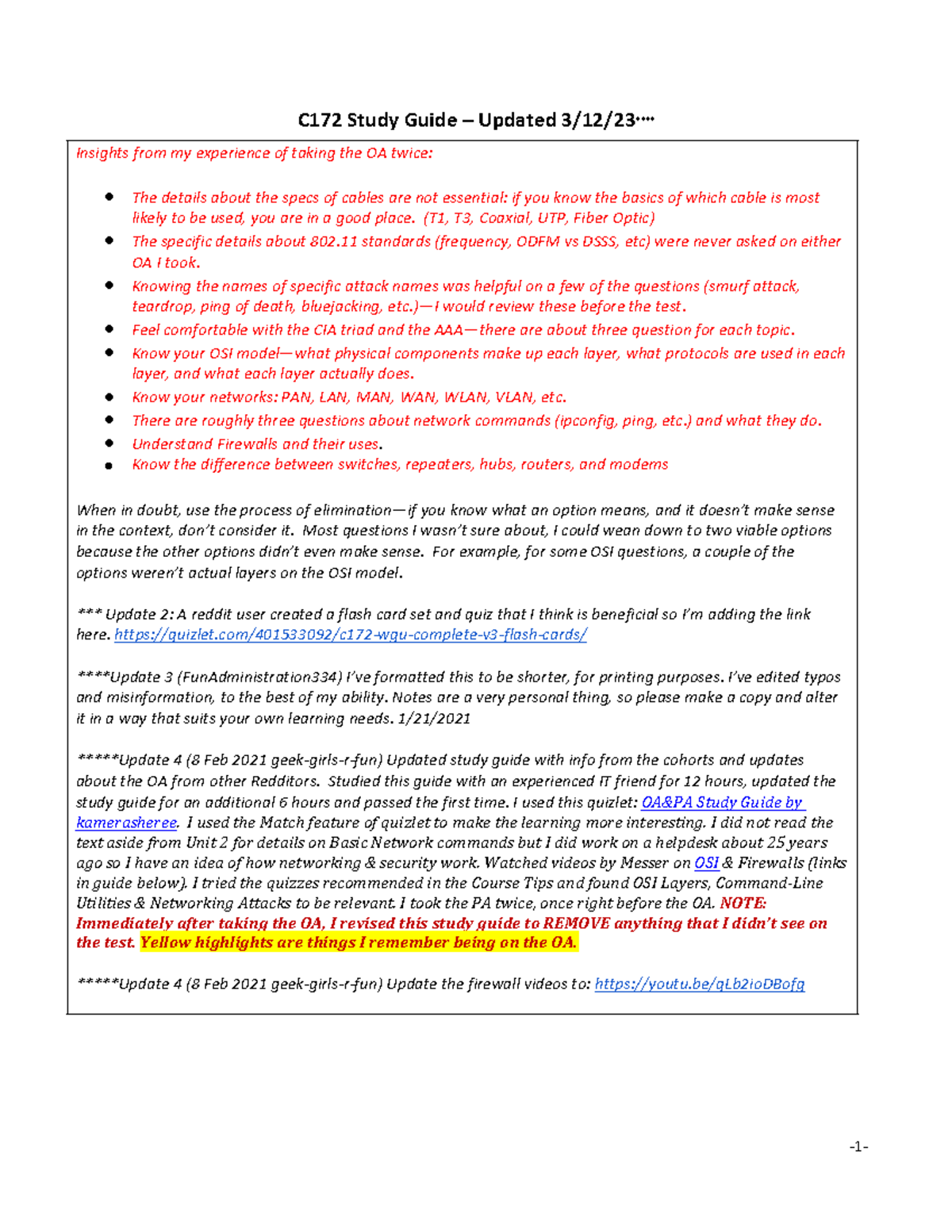 Network and Security Foundations Study Guide Discord - C172 Study Guide – Updated 3/12/23 ...