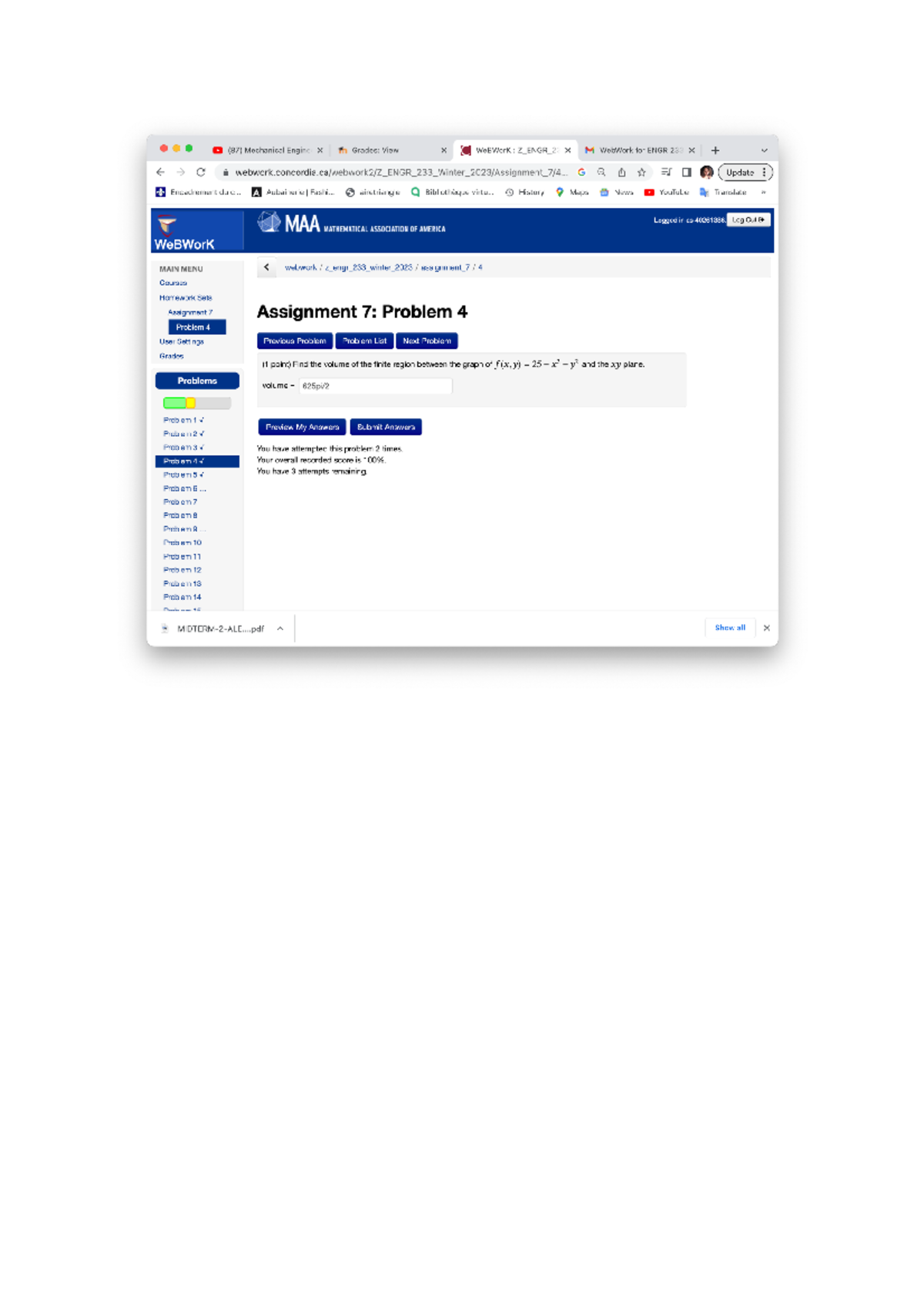 233 webwork assignement 7 - ENGR 233 - Studocu