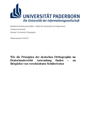 Die Geschichte der deutschen Orthographie - Die Entwicklung einer ...