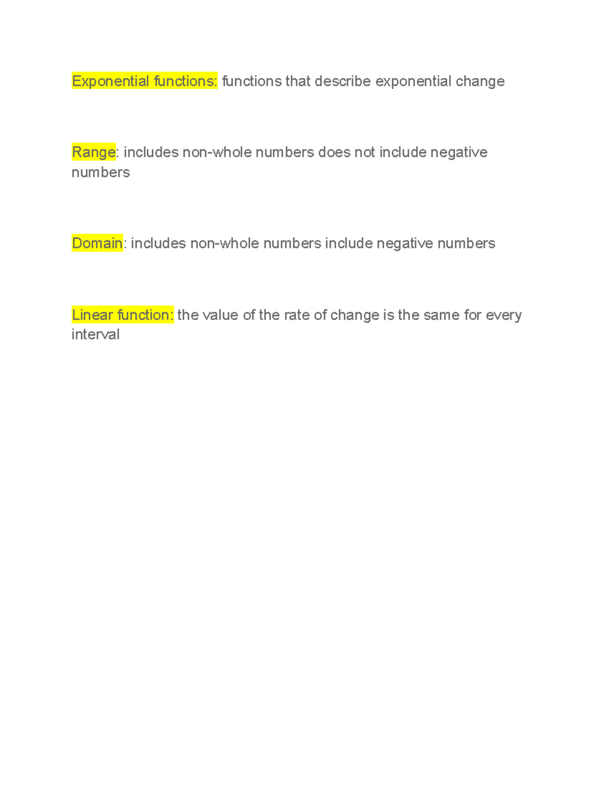 Exponential function - Studocu