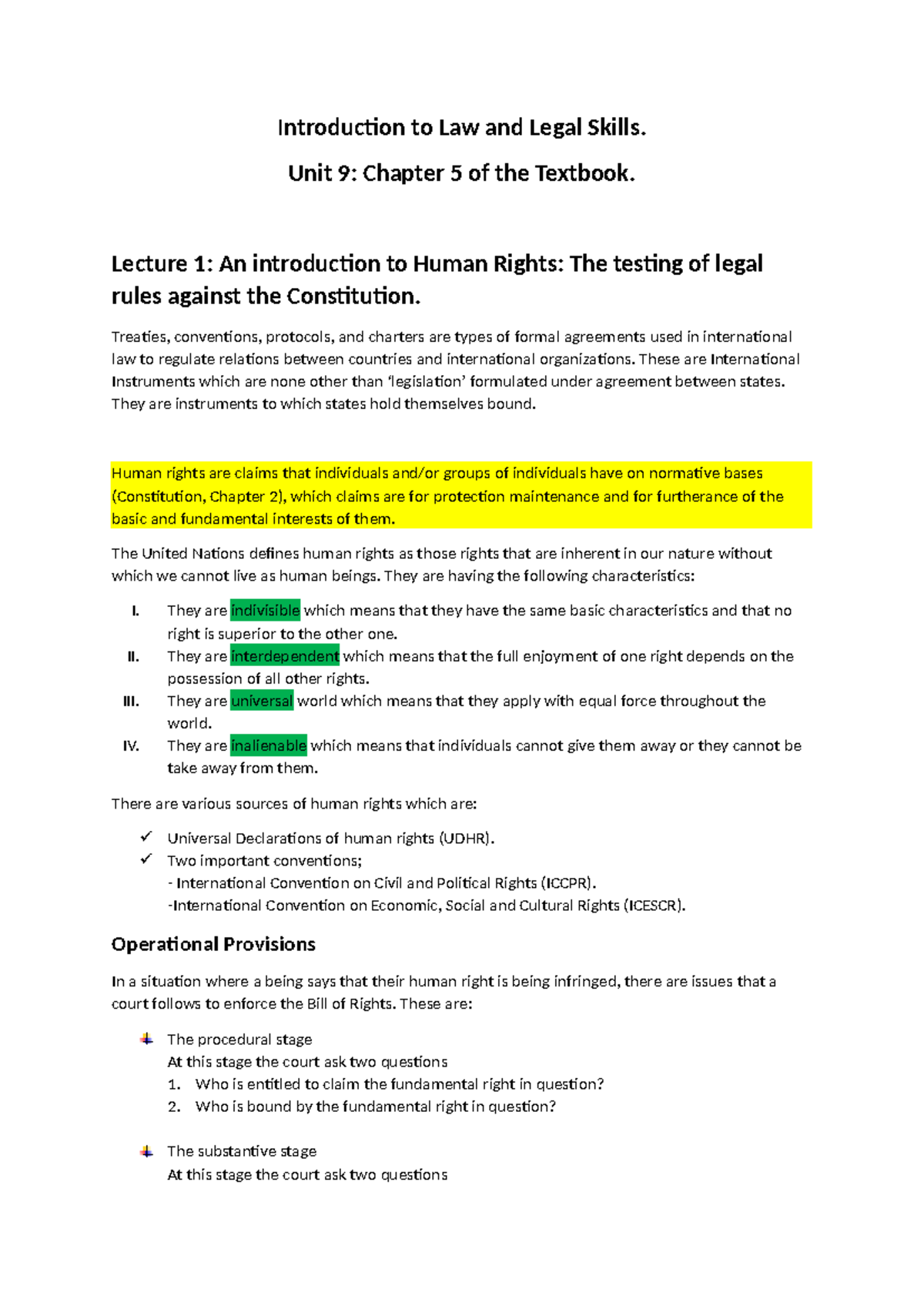 Introduction to Law and Legal Skills - Unit 9: Chapter 5 of the ...