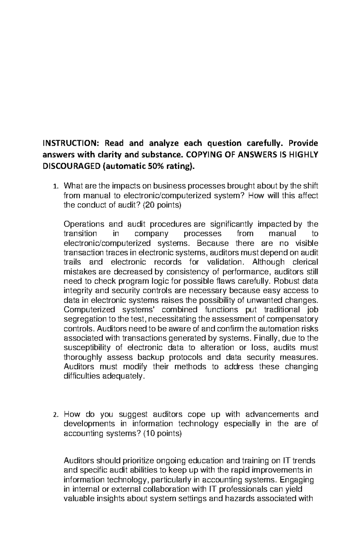 ACT154 Assignment - Name: Noroljehan S. Karon Year Level: BSA 4 Subject ...