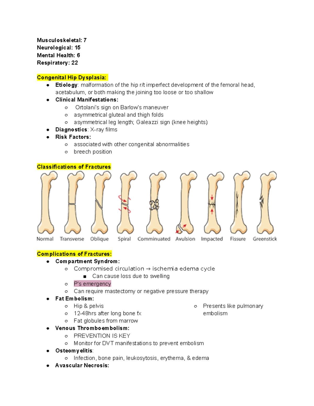Patho Exam #2 Blueprint - Musculoskeletal: 7 Neurological: 15 Mental ...