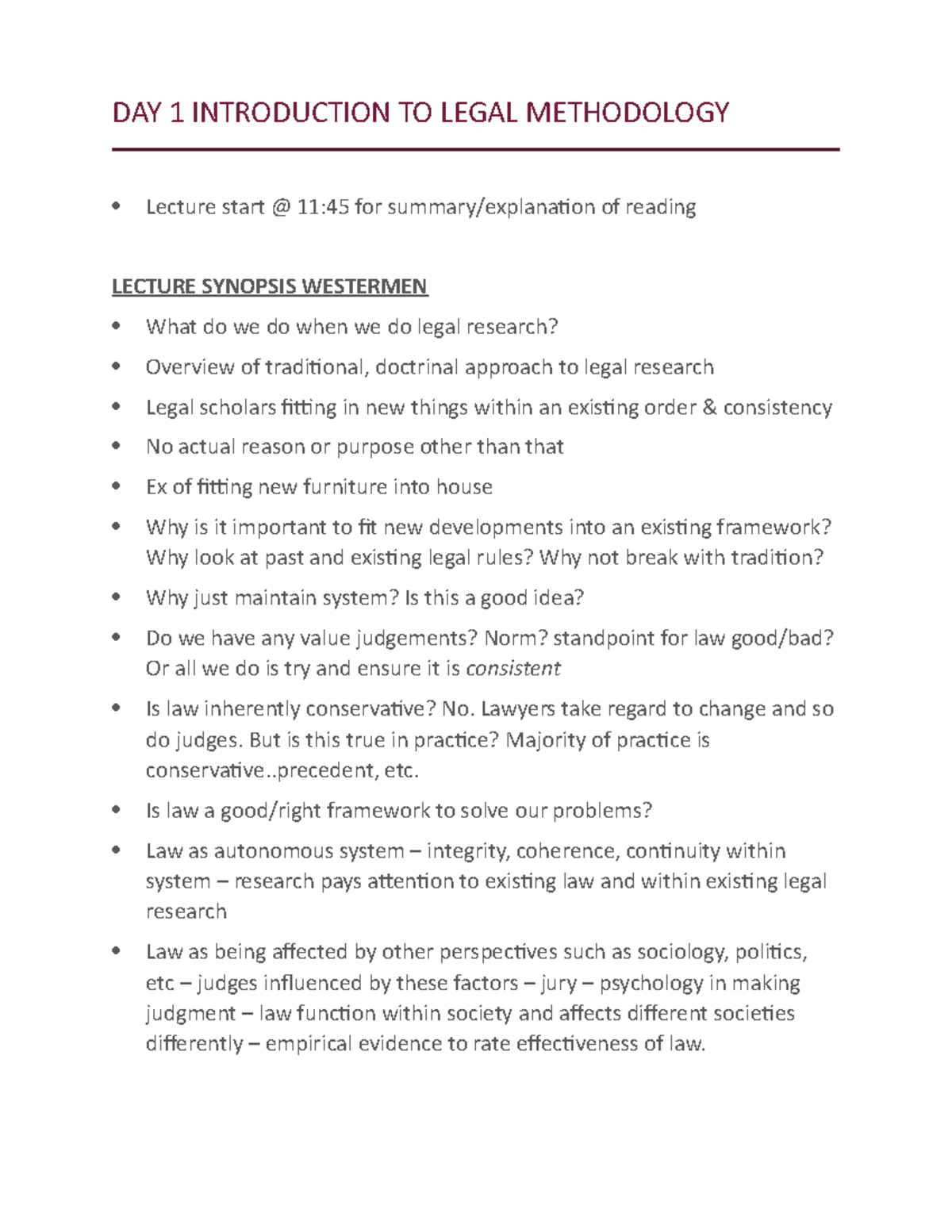 DAY 1 Introduction to Legal Methodology - DAY 1 INTRODUCTION TO LEGAL ...
