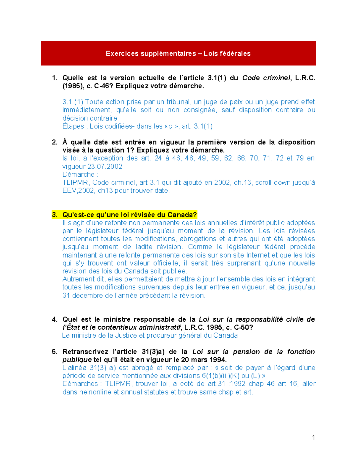 DRT231 - Cours 3 - Exercices supplémentaires - 2022-2023 - Exercices ...