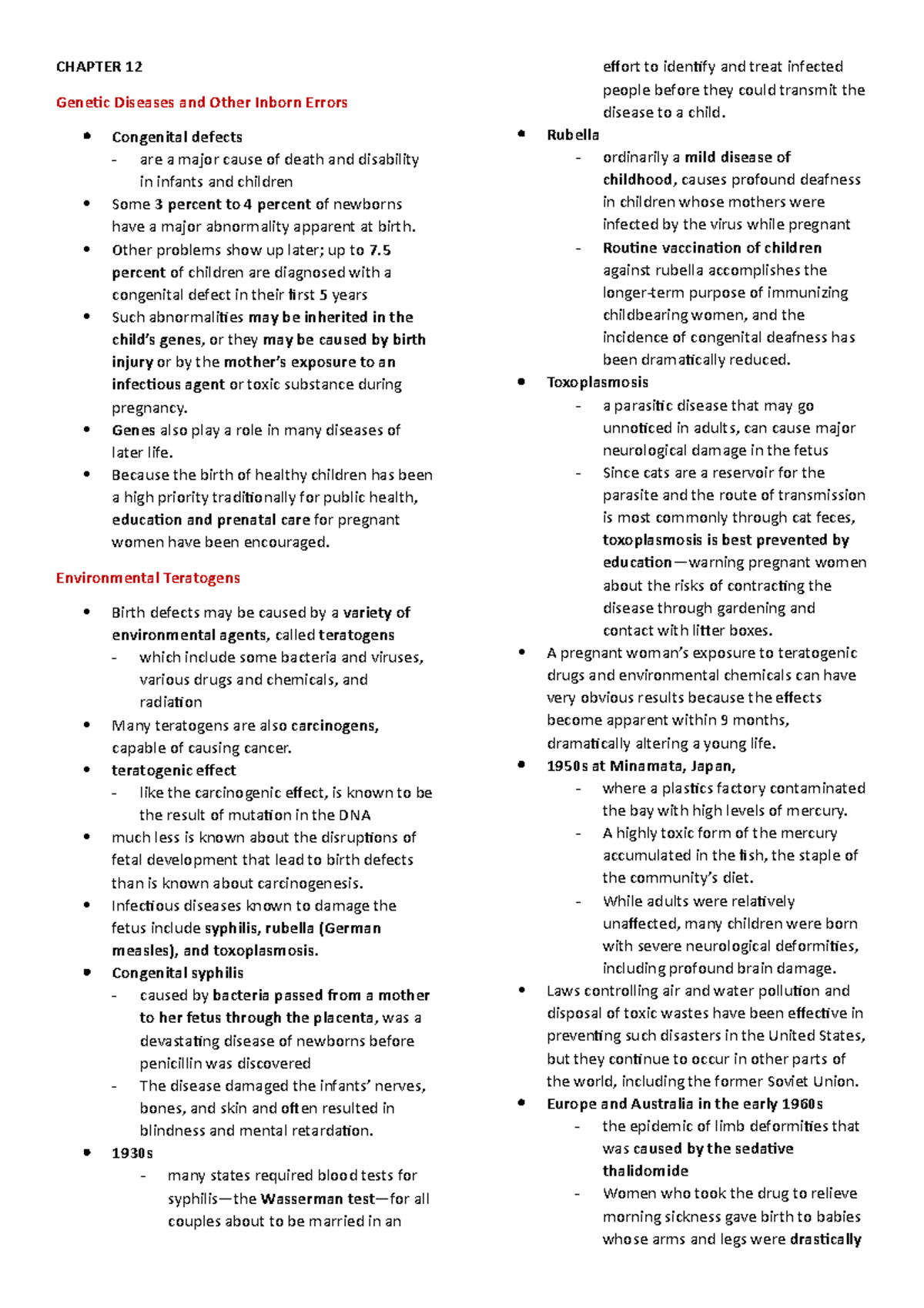 Community and Public Health - Chapter 12 - CHAPTER 12 Genetic Diseases ...