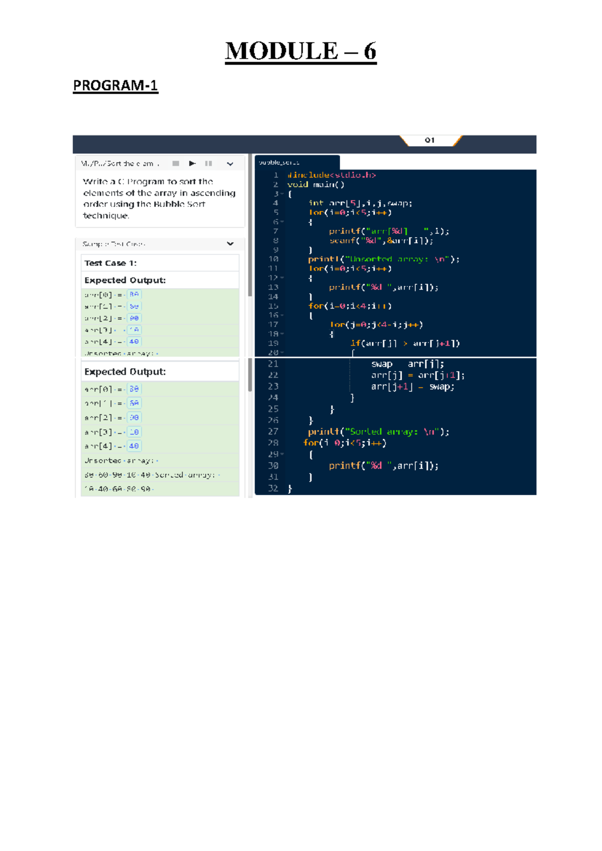 Codetantra Module-6 - friiiii - Computer science - PROGRAM- MODULE – PROGRAM- PROGRAM- - Studocu