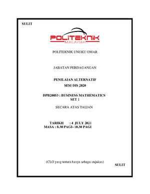 Assingment 2 - ACCOUNTING - CODE AND COURSE NAME DPB20053 BUSINESS ...