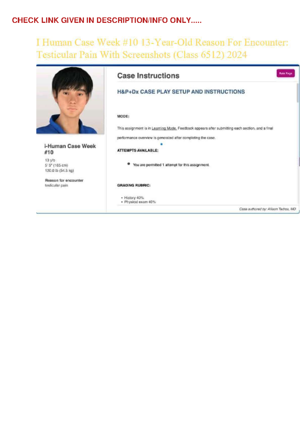 Comprehensive Expert Review of iHuman Case Study Week #10: Caleb Metz ...