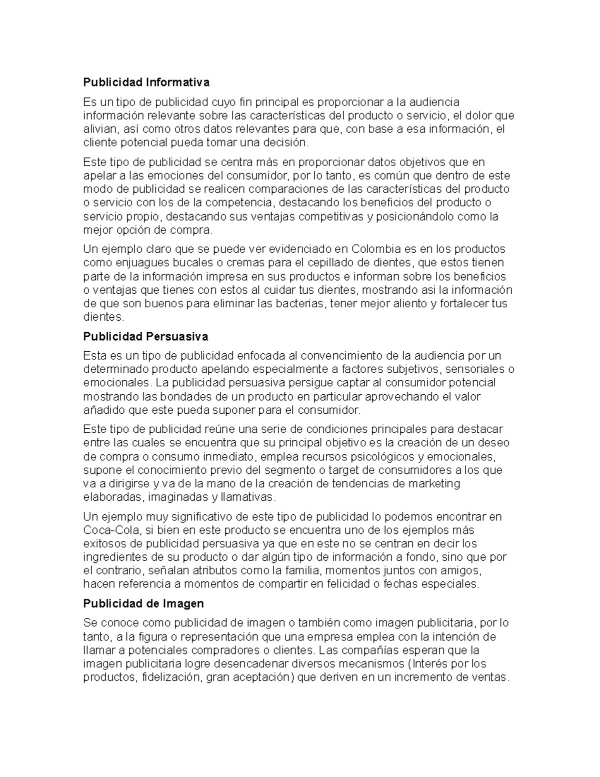 Publicidad Informativa - Este tipo de publicidad se centra más en ...