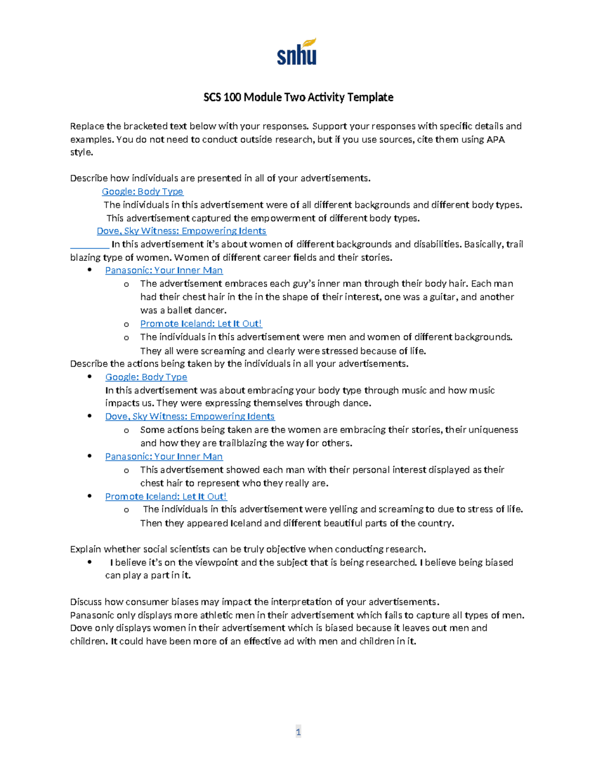SCS 100 Module Two Activity Template - SCS 100 Module Two Activity ...