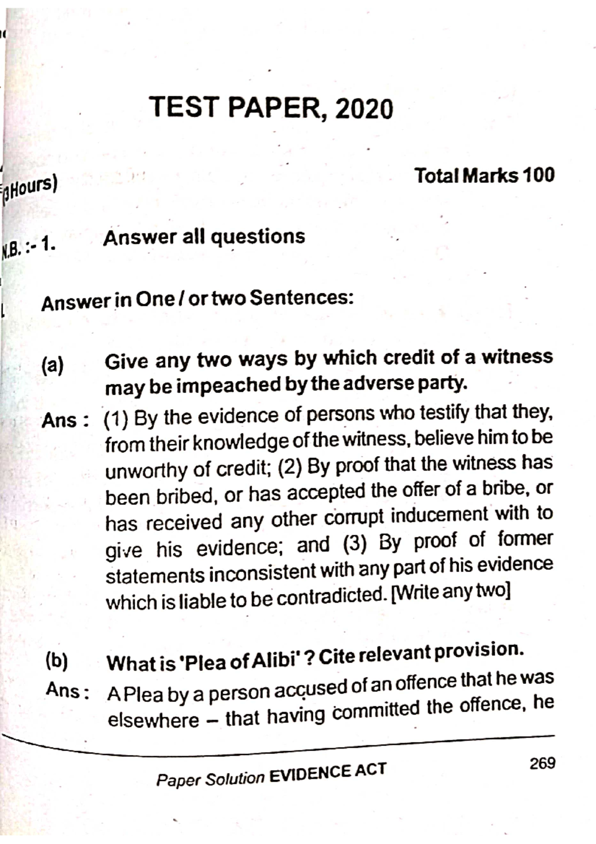 Evidence Act - Law Of Evidence - Studocu
