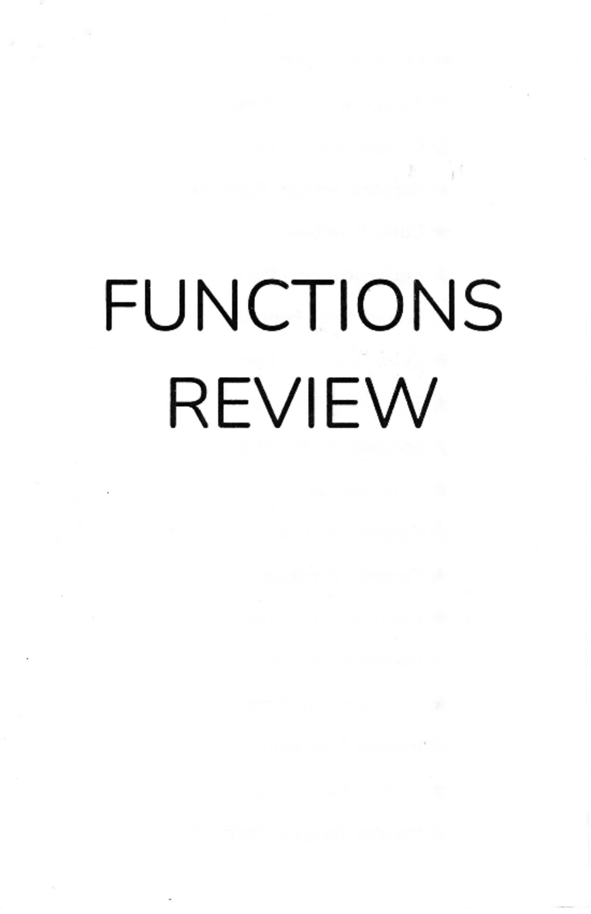 Parent Functions Review - Studocu