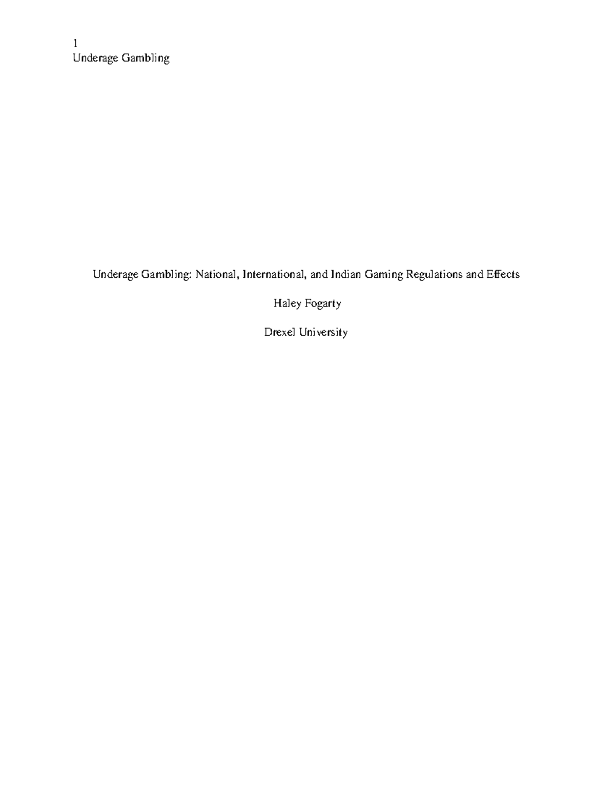 Current Event- Haley Fogarty - Underage Gambling Underage Gambling ...