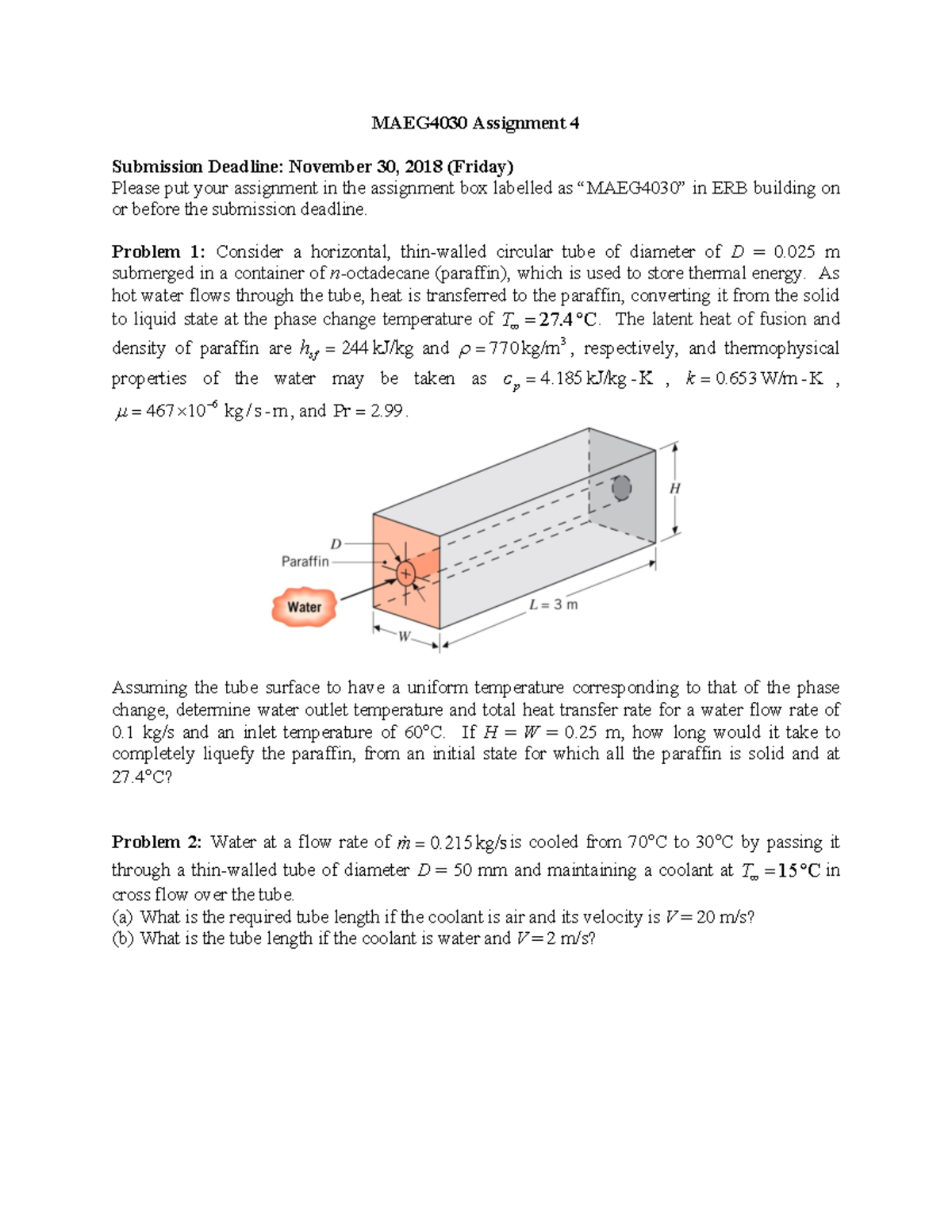 MAEG4030 Assignment 4-2018 - MAEG4030 Assignment 4 Submission Deadline: November 30, 2018 ...