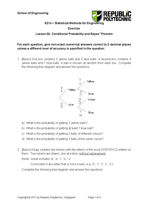 E214 Lesson 1 (Exercise) - E214 – Statistical Methods for Engineering ...