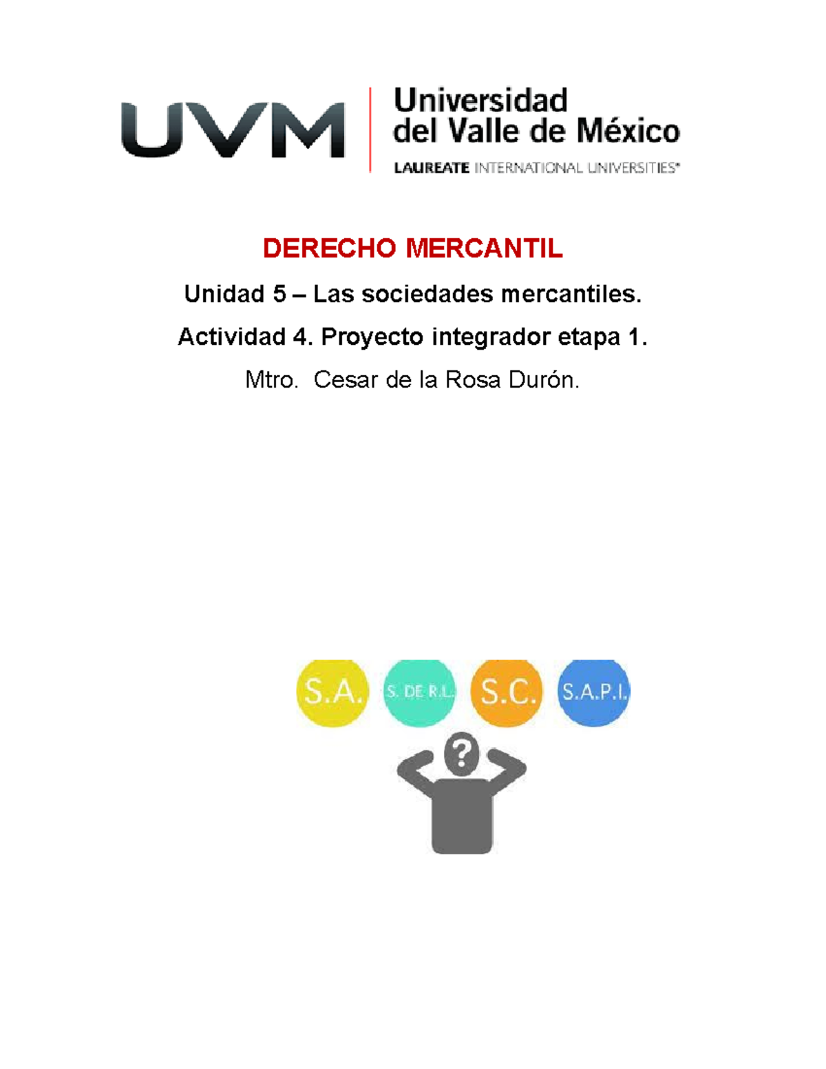 Etapa 1 - DERECHO MERCANTIL Unidad 5 – Las sociedades mercantiles. Actividad 4. Proyecto ...