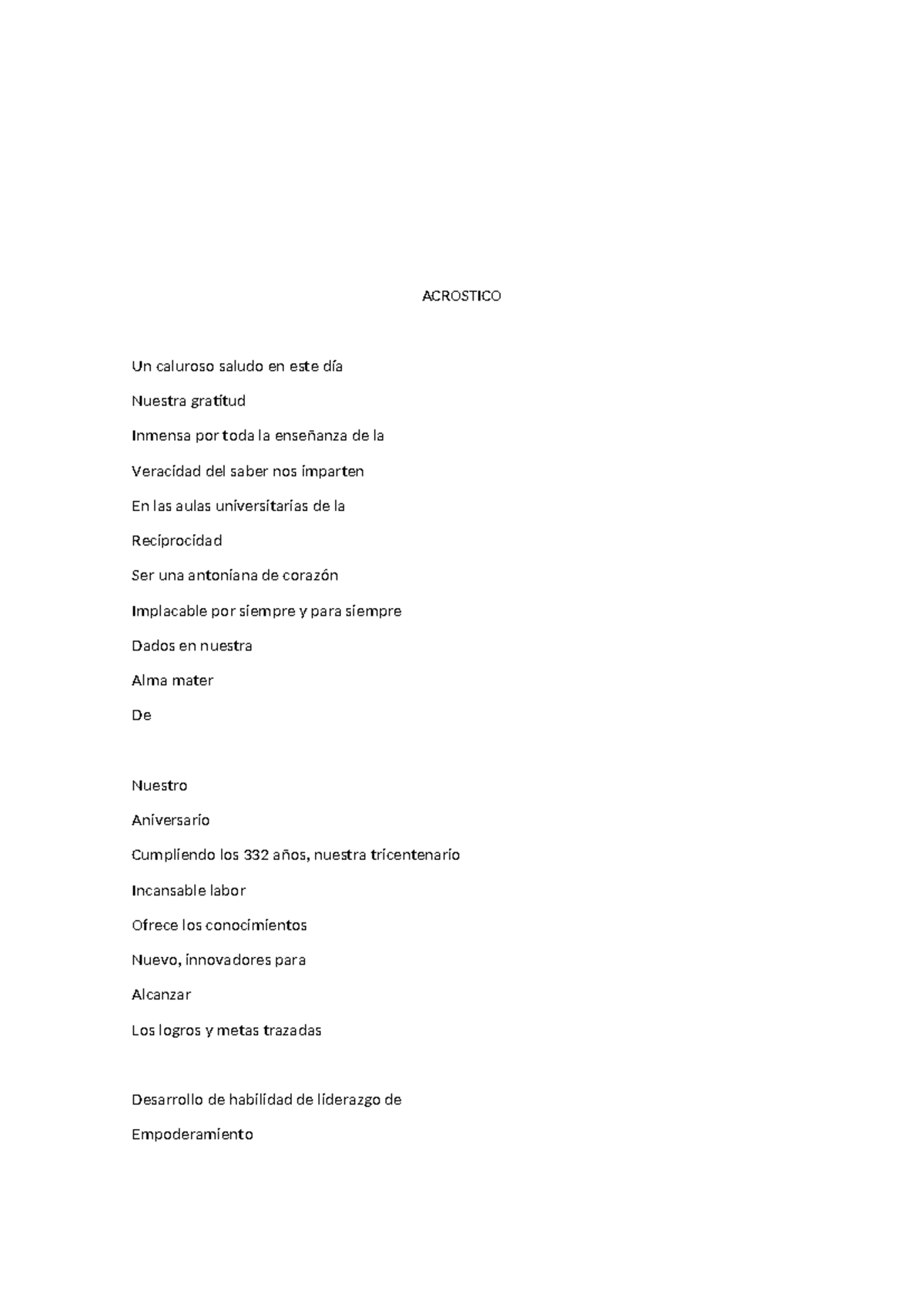 Acrostico - sobre como hacer un buen arstico - ACROSTICO Un caluroso ...