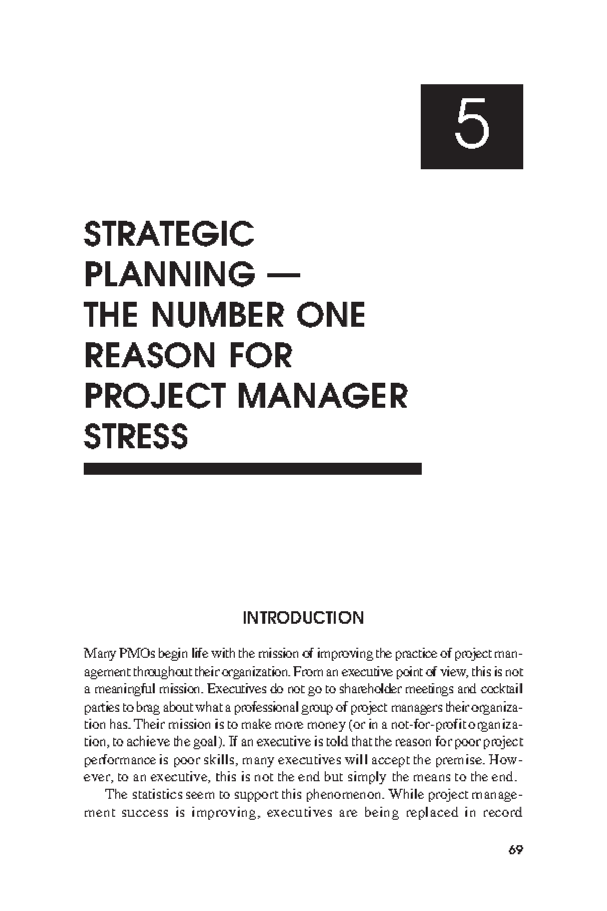 Chapter 05 - Strategic Planning, The Number One Reason for Project ...