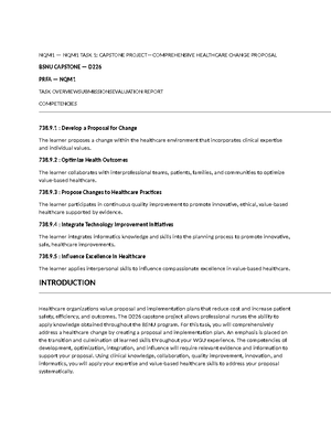 Comprehensive Healthcare Change Proposal - Patient Acuity Response Team ...