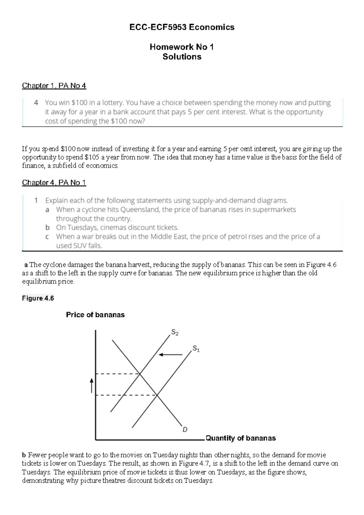 Homework No 1 Solutions - ECC-ECF5953 Economics Homework No 1 Solutions ...